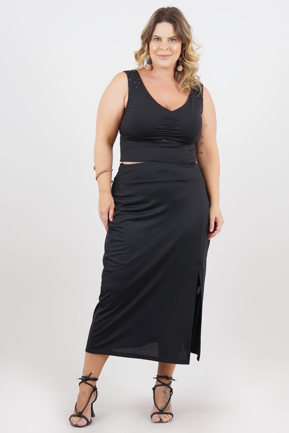 Saia Plus Size Paraipaba Midi - Program Moda | Moda Plus Size Feminina