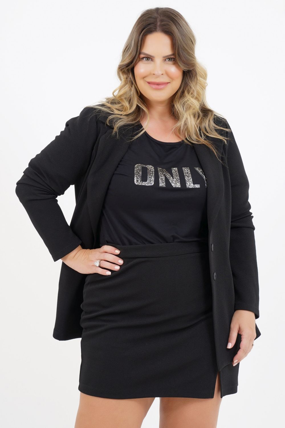 Blazer Plus Size Guiana Manga Longa - Program Moda | Moda Plus Size ...