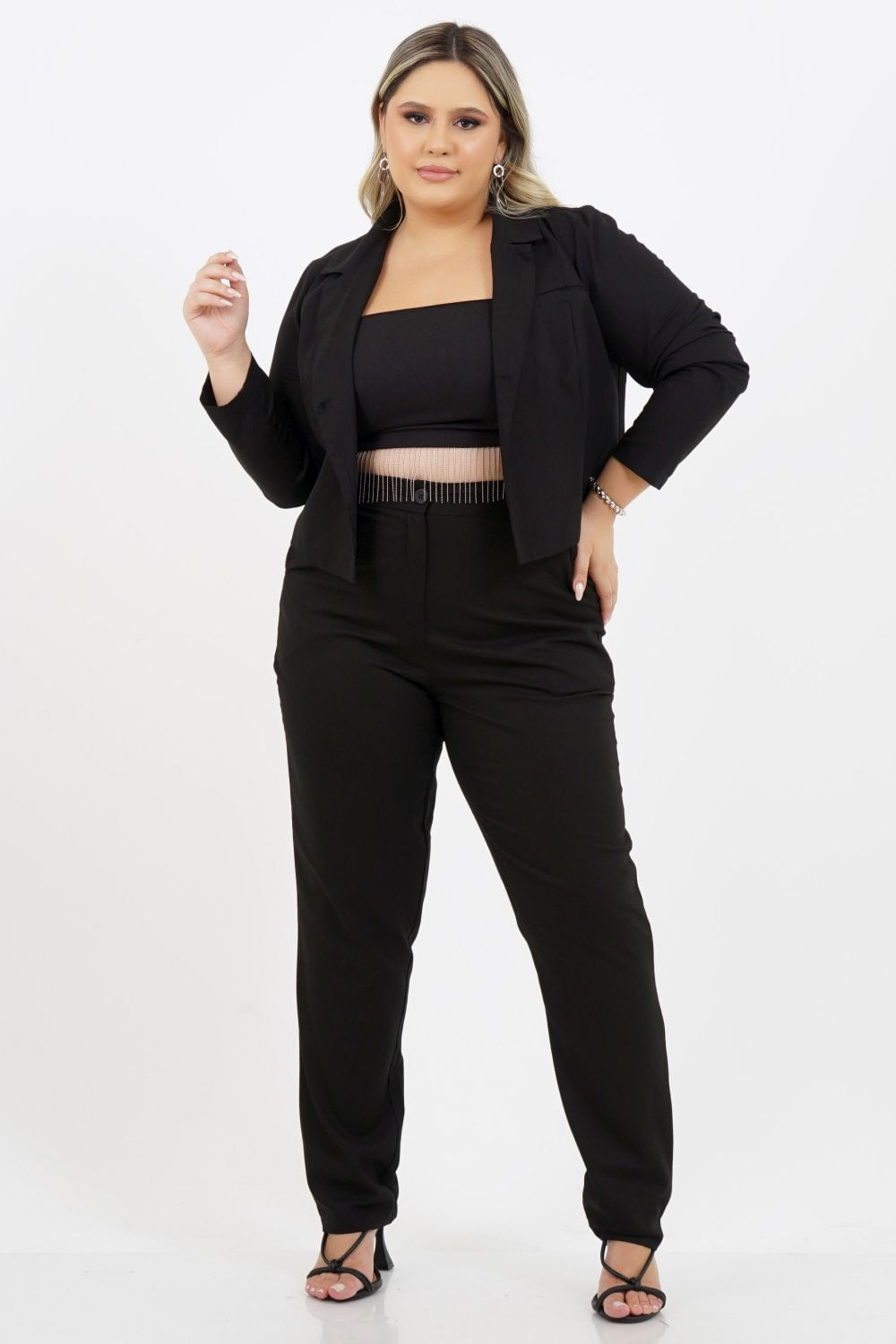 Blazer Cropped Plus Size Nicarágua Manga Longa - Program Moda | Moda Plus Size Feminina