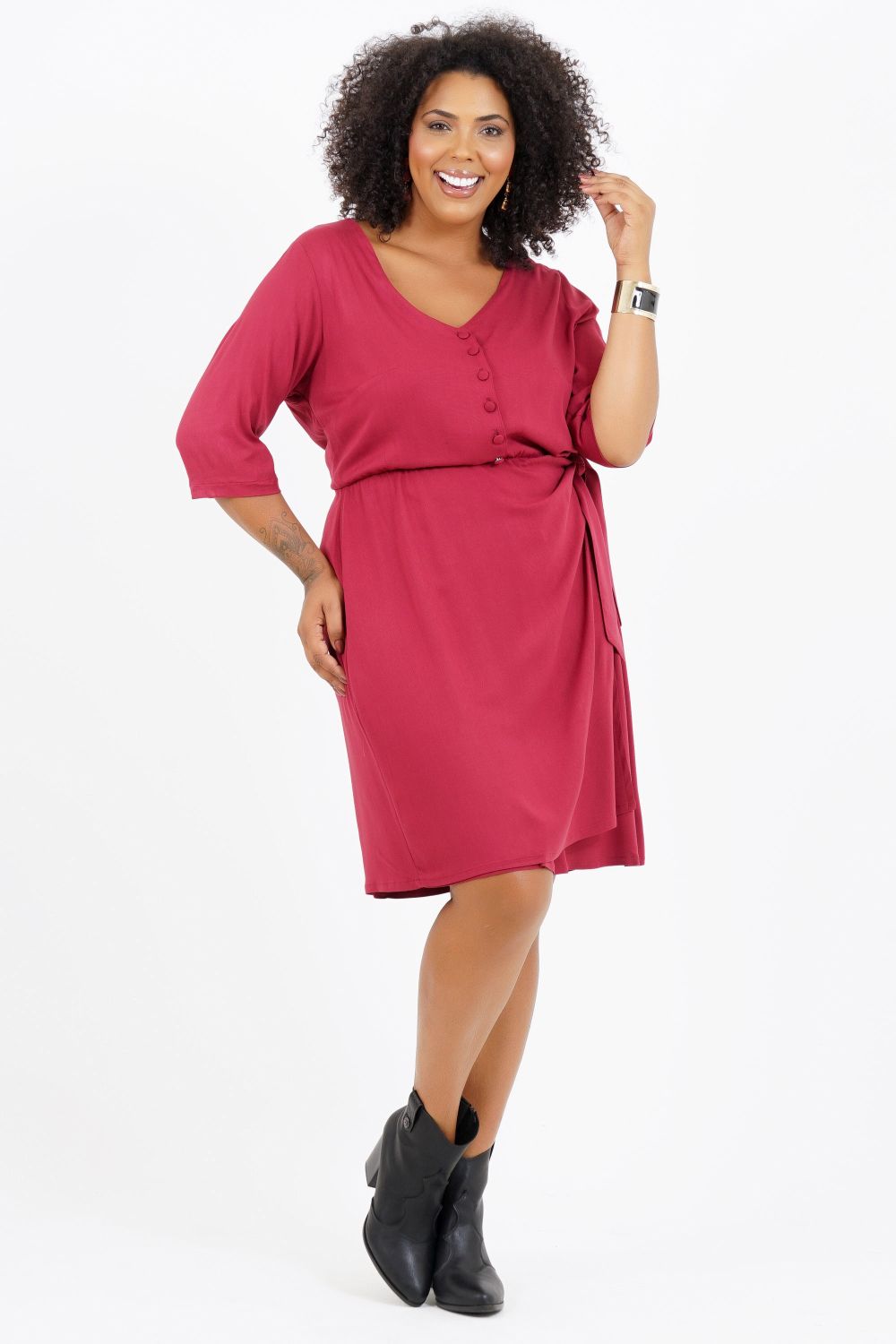 Vestido Plus Size Benim Médio - Program Moda | Moda Plus Size Feminina