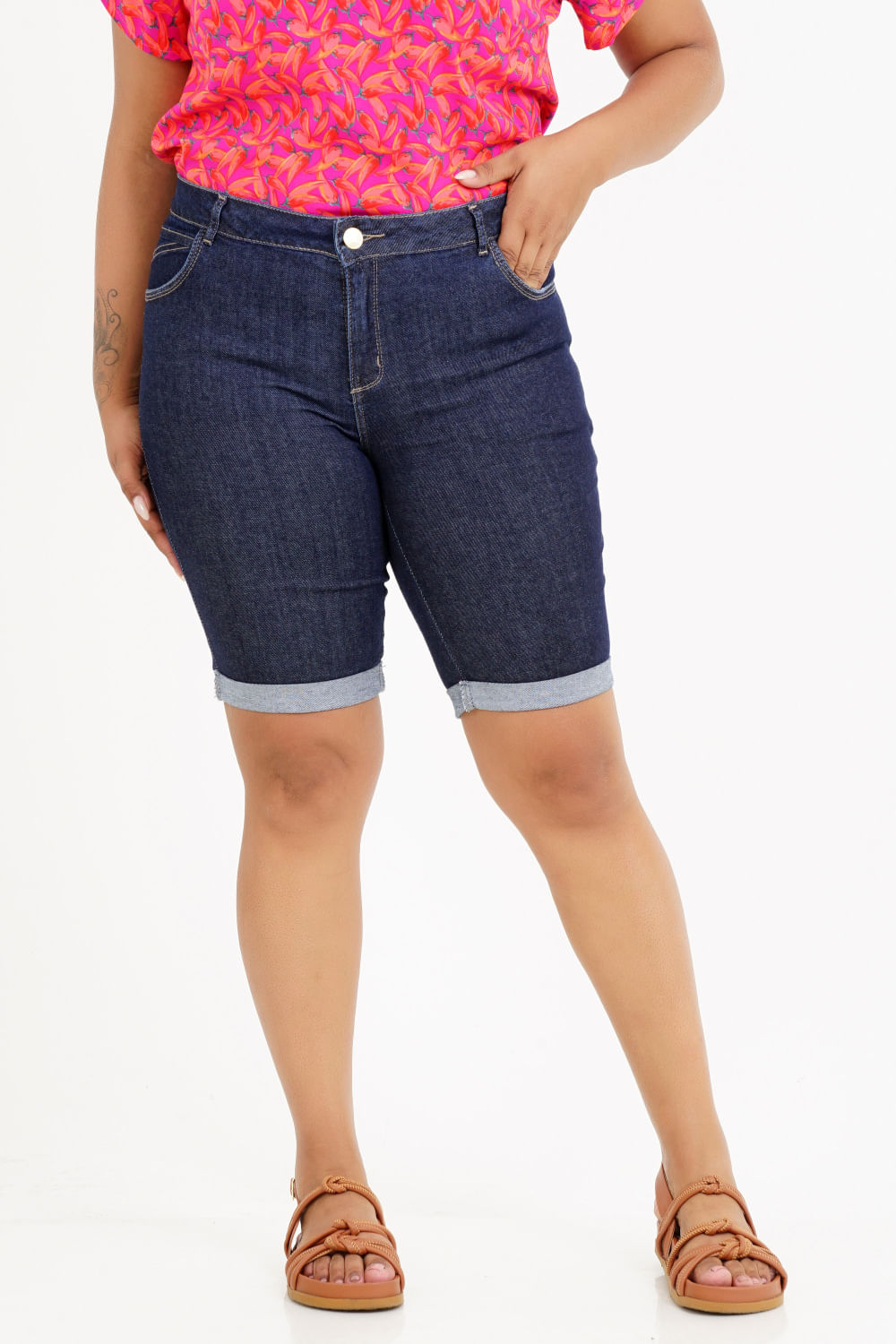 Bermuda Plus Size Mirela Jeans - Program Moda | Moda Plus Size Feminina