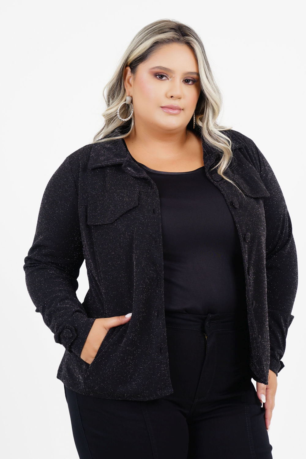 Jaqueta Plus Size Luz Manga Longa - Program Moda | Moda Plus Size Feminina