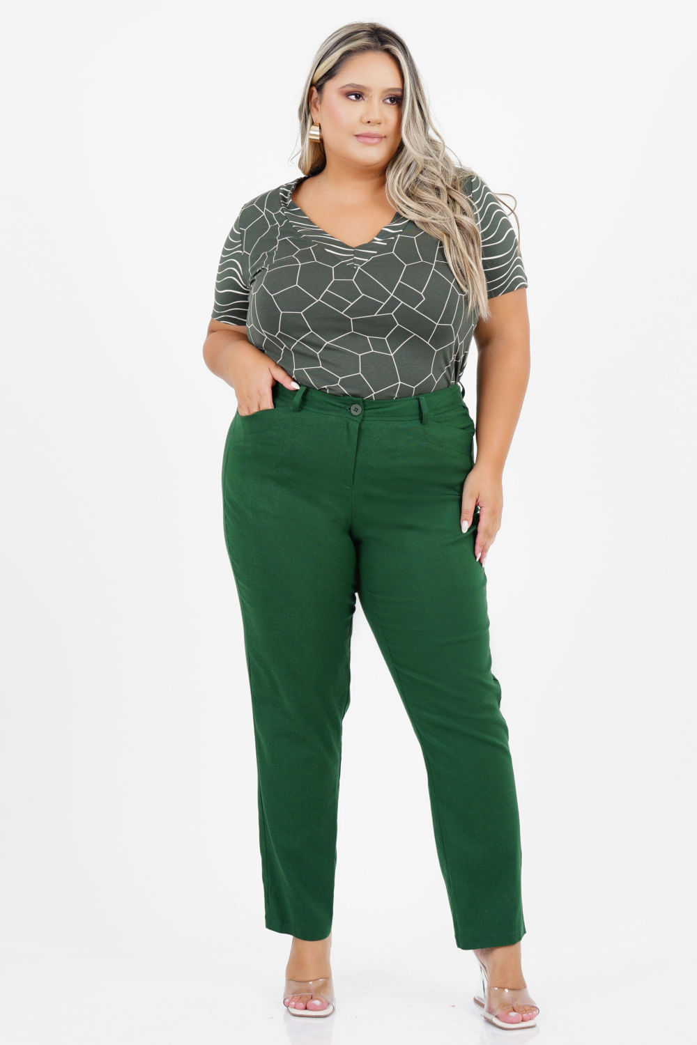 Calça Reta Plus Size Consistente - Program Moda | Moda Plus Size Feminina