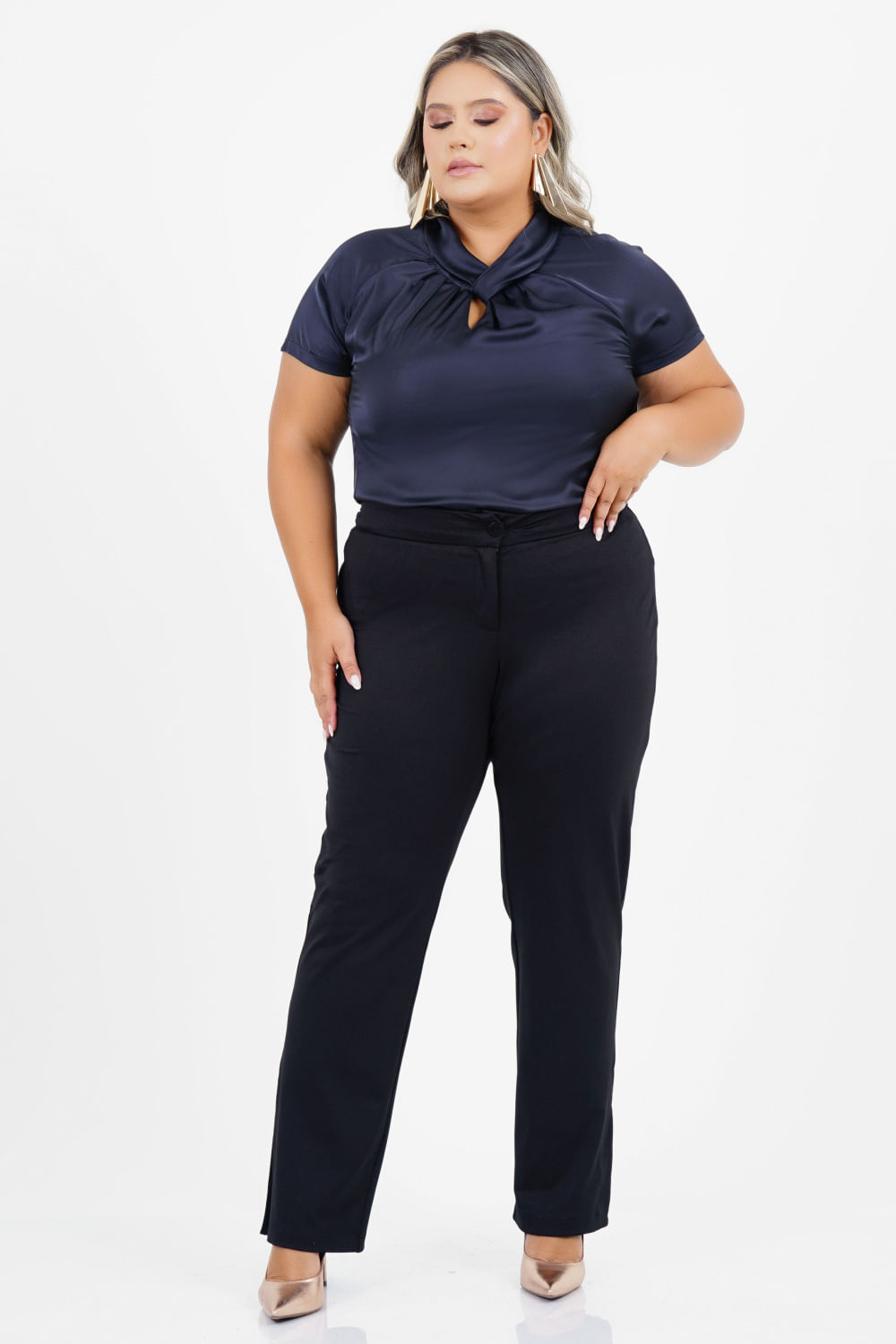 Calça Reta Plus Size Seguro - Program Moda | Moda Plus Size Feminina