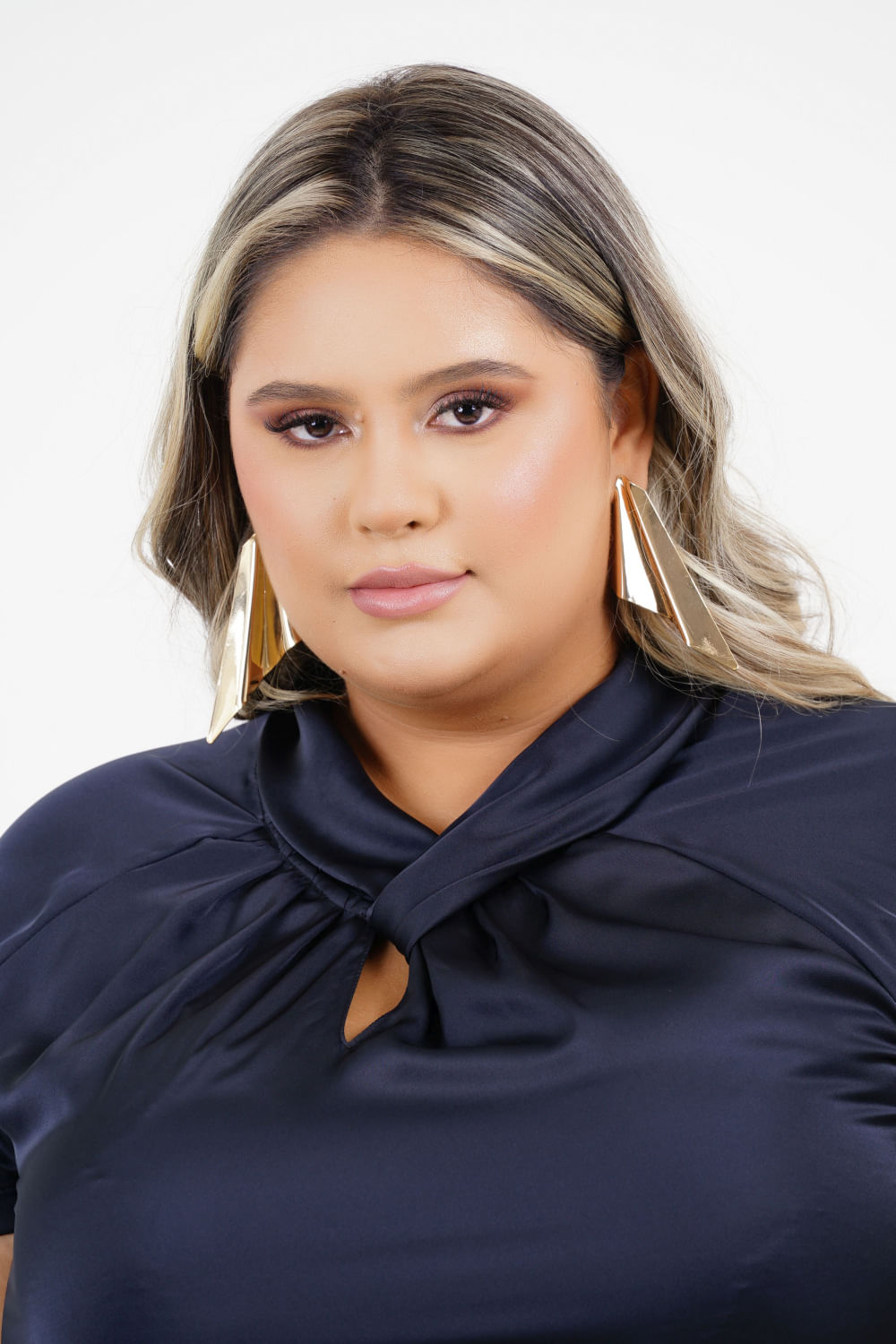 Blusa Plus Size Constância Manga Curta Program Moda Moda Plus Size