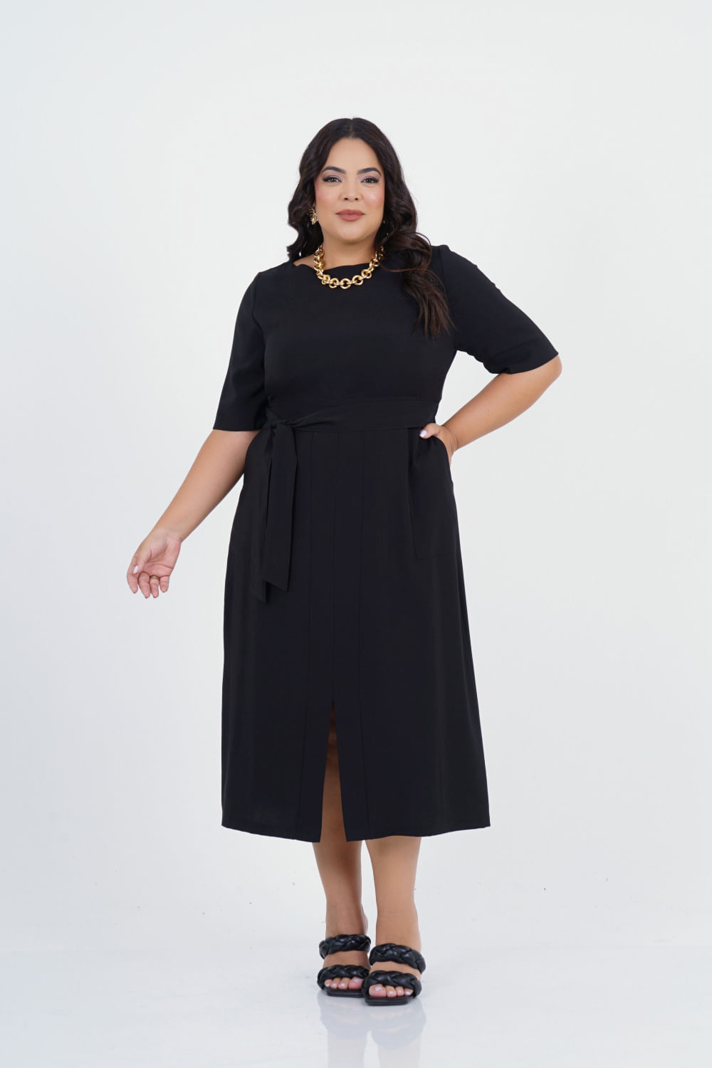 Vestido Plus Size Reflexão Midi - Program Moda | Moda Plus Size Feminina