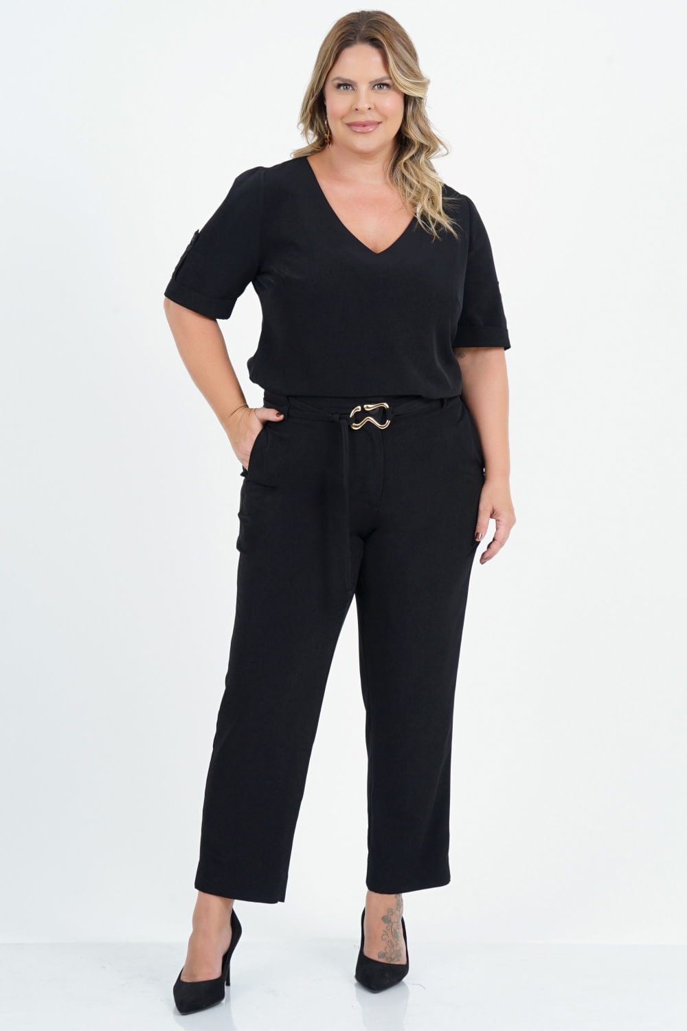 Calça Reta Plus Size Doçura - Program Moda | Moda Plus Size Feminina